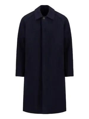 Harris Wharf London Single-breasted Overcoat - Black
