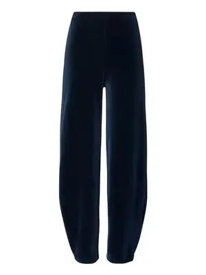 Tory Burch Velour Sweatpant With Zippered Ankle Closures - Ink