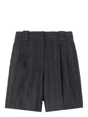 BLAZÉ MILANO Blaze Milano Belt Loop Pin-Striped Shorts Grey