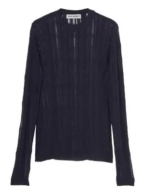 Our Legacy Textured Knit Sweater - Washed Navy Blue