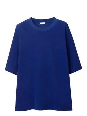 Burberry Ekd-motif Crewneck Towelling T-shirt - Blue