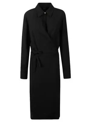 Pinko Tie-waist Shirt Midi Dress - Black