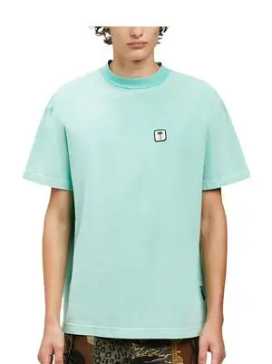 Palm Angels Palm Tree-logo Cotton T-shirt - Blue