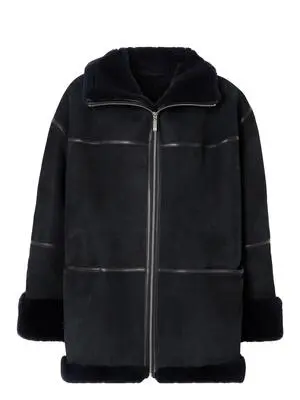 TOTEME Long Sleeve Leather Jacket - Black