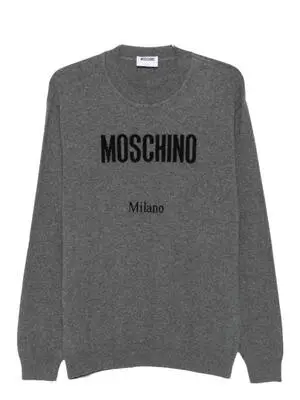Moschino Print Crew Neck Sweater - Black