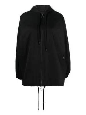 Studio Nicholson Drawstring-hood Zip-up Jacket - Black