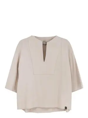Max Mara Sospiro V-neck Top With Three-quarter Sleeves - No