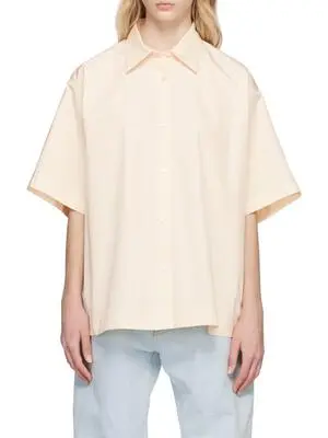 Studio Nicholson Lapel Short Sleeve Shirt - White