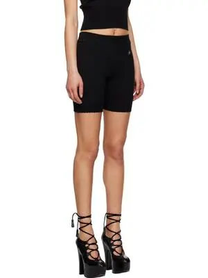 VIVIENNE WESTWOOD Ribbed Knit Logo Shorts - Black