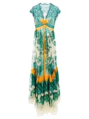 Etro Printed V-neck Maxi Dress - Multicolor
