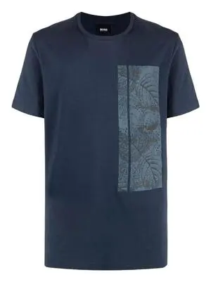 Hugo Boss Graphic-print Cotton T-shirt - Blue