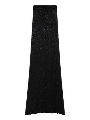 Balenciaga Sequin Embellished Maxi Skirt - Black