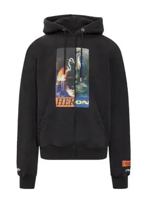 Heron Preston Graphic Print Hoodie - Black