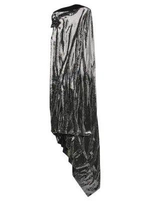 Balenciaga Metallic Asymmetric Gown - Black