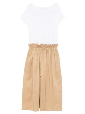 Fabiana Filippi Technical Poplin Boatneck Dress - White