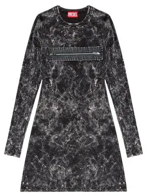 DIESEL® D-erco Zip Detailed Mini Dress - Black