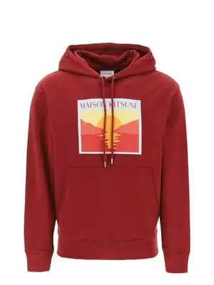 Maison Kitsuné Sunset Postcard Hoodie - Red