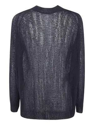 ANN DEMEULEMEESTER Ribbed Hem V-neck Sweater - Black