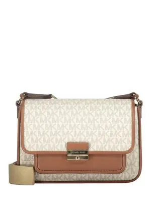 Michael Kors Logo Flap Shoulder Bag - Nude