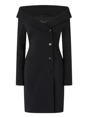 Pinko Blazer-style Sheath Dress With Off-center Placket - Black