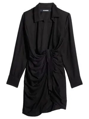 JACQUEMUS Jacquemus Draped Asymmetric Mini Dress