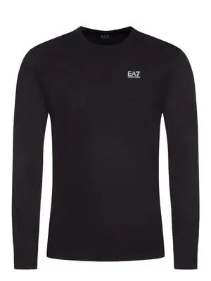 EA7 Logo Details Long-sleeved T-shirt - Black