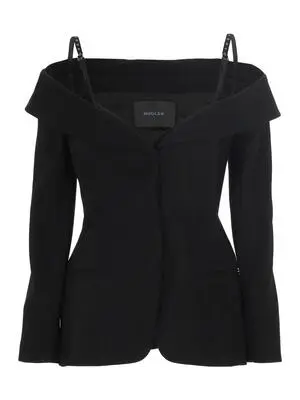 MUGLER V-neck Off-shoulder Jacket - Black