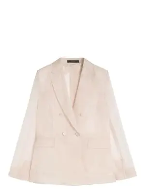 Max Mara Slogan Silk-organza Blazer - Pink
