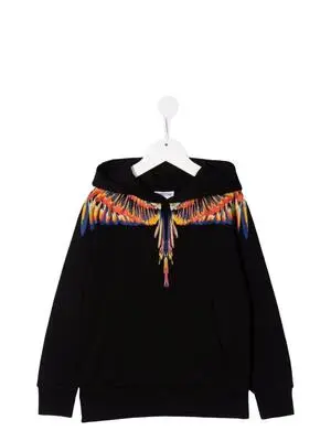 MARCELO BURLON COUNTY OF MILAN Wings Print Hoodie - Black