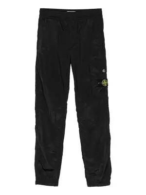 Stone Island Cargo Trousers With Detachable Compass Badge - Black