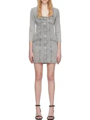 Isabel Marant Étoile Vona Mini Denim Dress - Gray