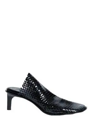 Kenzo Shomi Heeled Mules In Perforated Leather - Black