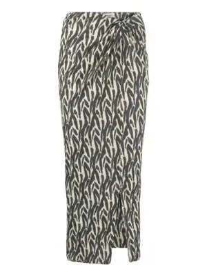 Nanushka Printed Twisted Sarong Skirt - Black
