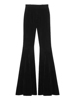 Saint Laurent Velvet Flared Trousers - Black