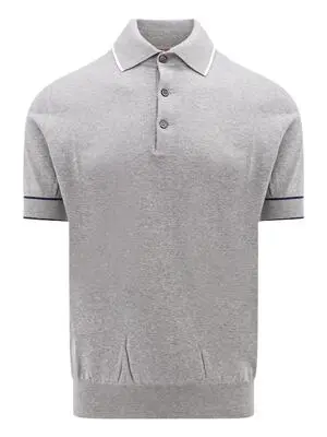 Brunello Cucinelli Short-sleeved Knitted Polo Shirt - Gray