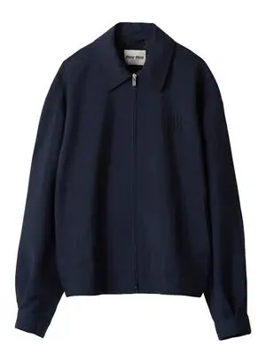 MIU MIU Miu Miu Logo Detailed Zip Up Jacket