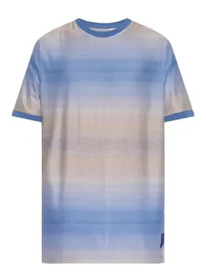 Paul Smith Stripe-pattern Cotton T-shirt - Blue