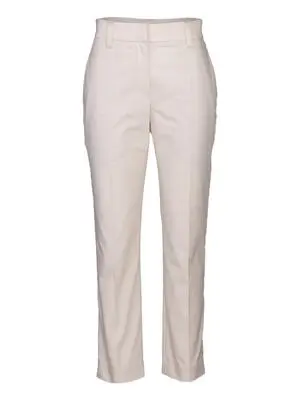 Brunello Cucinelli Pleated Cropped Tailored Trousers - Nude