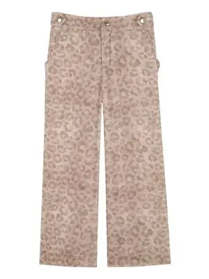 Chloé Leopard-print Trousers - Nude
