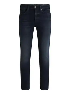 Hugo Boss Dark Wash Denim Jeans With Belt Loops - Black