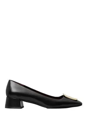 Tory Burch Georgia Square-toe Pumps With Double T Logo Detail - Black