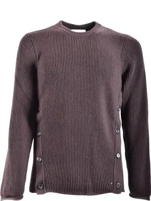Moschino Long-sleeved Button-detailed Ribbed Sweater - Black
