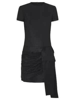 Pinko Short-sleeve Draped Mini Dress - Black