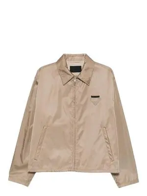 Prada Triangle Patch Zip-up Jacket - Nude