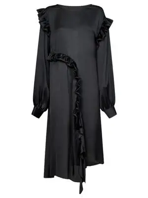 REMAIN BIRGER Asymmetrical Detail Dress - Black