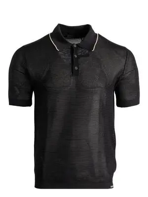 Prada Short-sleeved Mesh Polo Shirt - Black