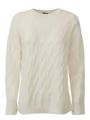 Max Mara Max Mara Cable Knit Sweater With Slit Details No