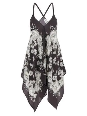 P.a.r.o.s.h Floral Print V-neck Dress - Multicolour