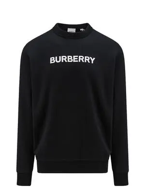 Burberry Logo Printed Crewneck Sweatshirt - Black