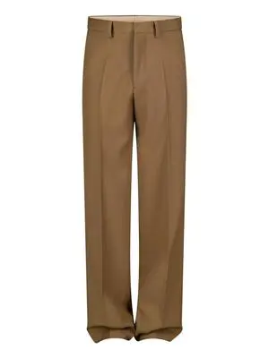 Dries Van Noten Belt Loop Pleated Trousers - Brown